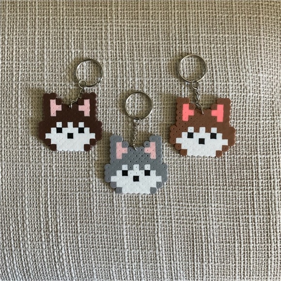 Accessories | Handmade Husky Perler Bead Keychains | Poshmark